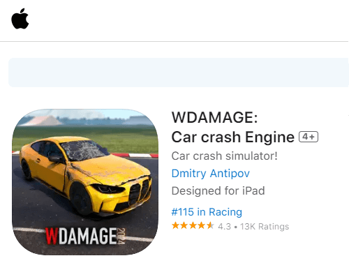 3D Car Crash Mobile Game Recommendations Diskroid WDAMAGE: Car Crash ...